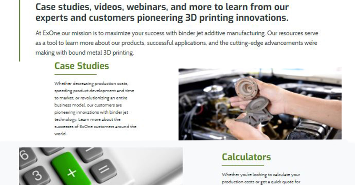 ExOne | 3D Printing Resources